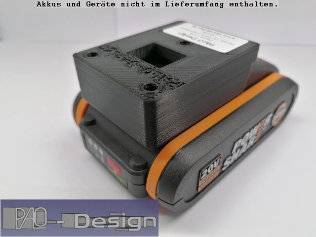 Akkuhalter und Adapter - Battery holder for WORX Powershare 20V batteries